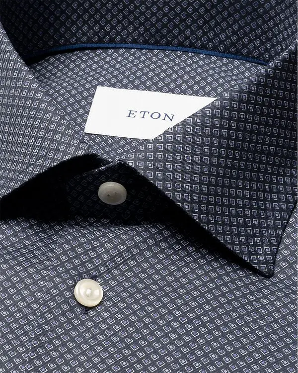 Eton Slim Fit Button Front Twill Shirt