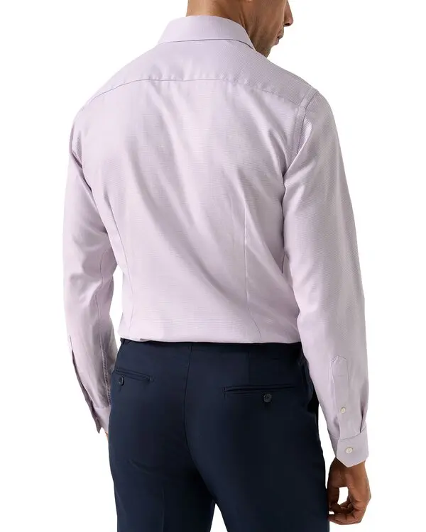 Eton Contemporary Fit Textured Twill Shirt - Medium Pink