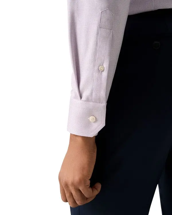 Eton Contemporary Fit Textured Twill Shirt - Medium Pink