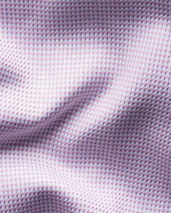 Eton Contemporary Fit Textured Twill Shirt - Medium Pink