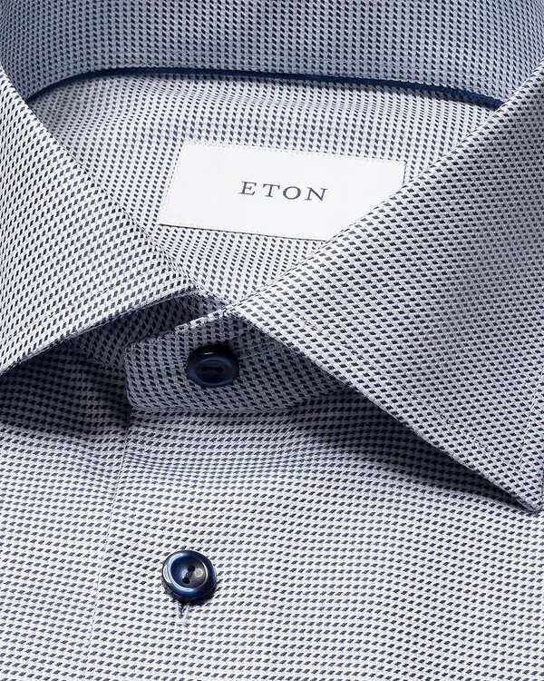 Eton Slim Fit Semi Solid Twill Shirt