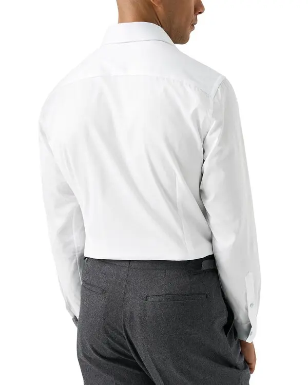 Eton Signature Twill Solid Slim Fit Dress Shirt With Floral Detail