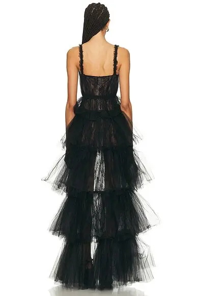 AKNVAS Alphild Bustier Tiered Gown