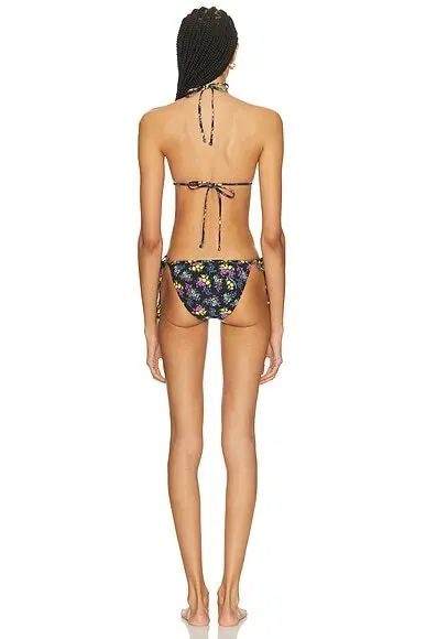 Dolce & Gabbana Floral Print Bikini Set - Black