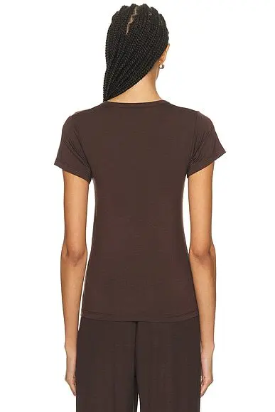 Eterne Fitted Crewneck Short Sleeve T-shirt - Espresso