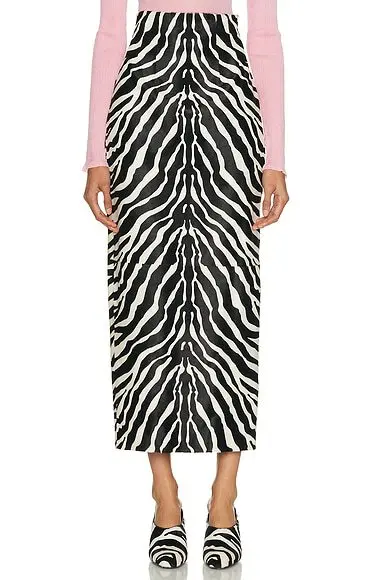 Khaite Loxley Print Calf Hair Skirt - Zebra