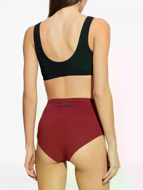 JIL SANDER Logo High-waisted Bikini Bottom - Red