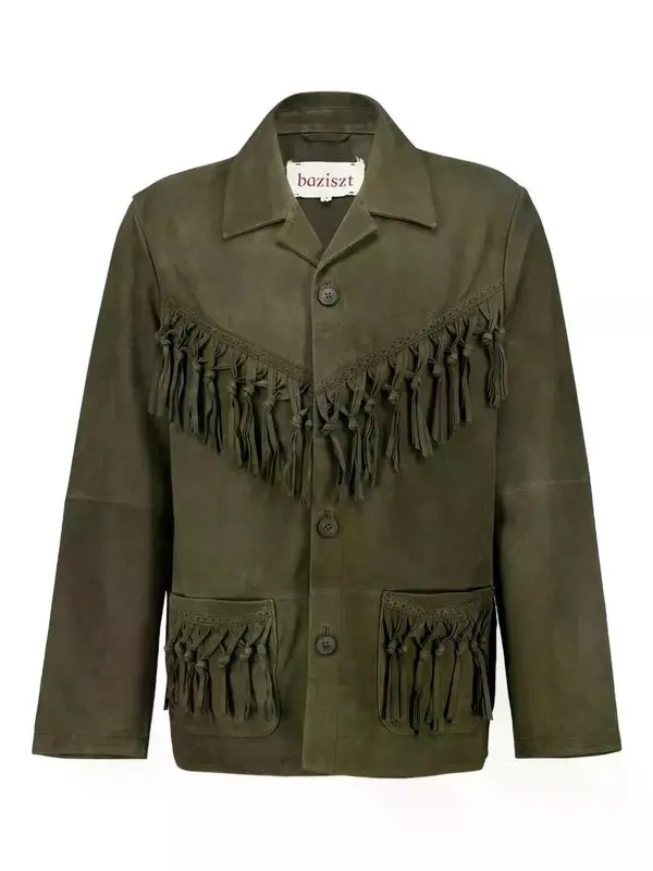 BAZISZT Fringe-detail Leather Jacket