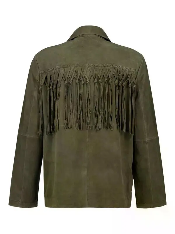 BAZISZT Fringe-detail Leather Jacket
