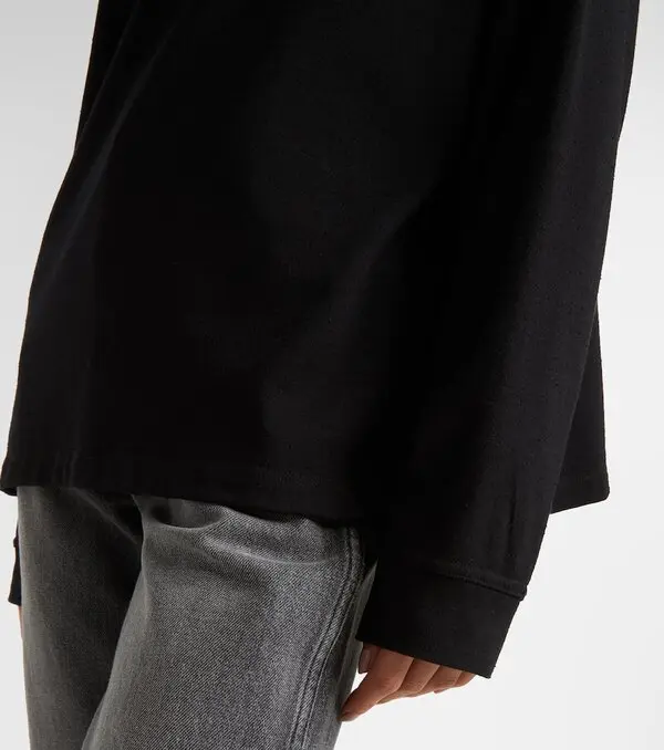 Khaite Faithful Silk Jersey Polo Sweater - Black