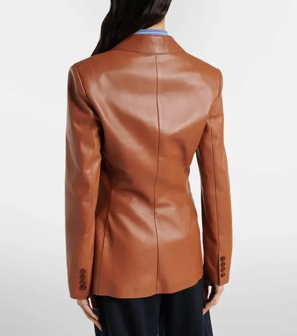 Ralph Lauren Parker Leather Blazer - Brown