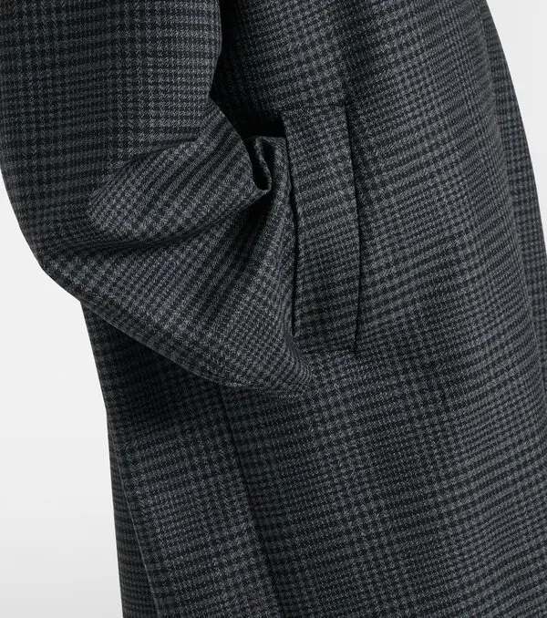 RÓHE Prince Of Wales Check Virgin Wool Coat - Black