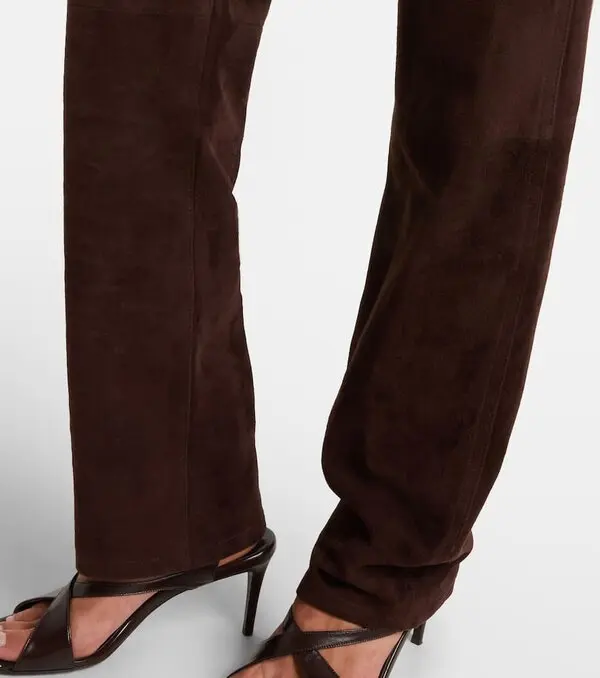 Khaite Callum High-rise Straight Suede Pants