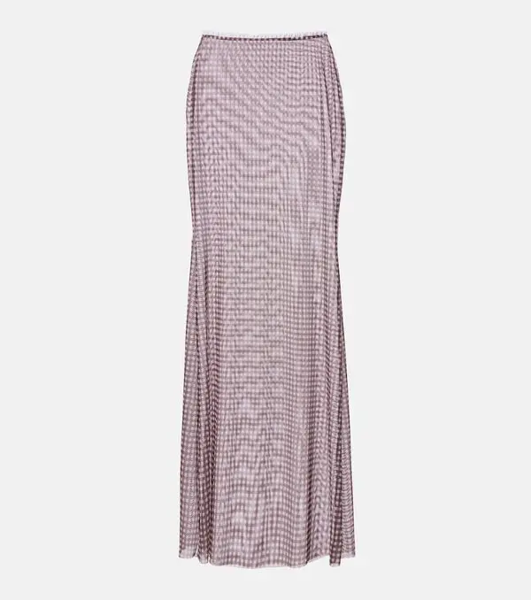 BANANHOT Solay Gingham Maxi Skirt - Brown