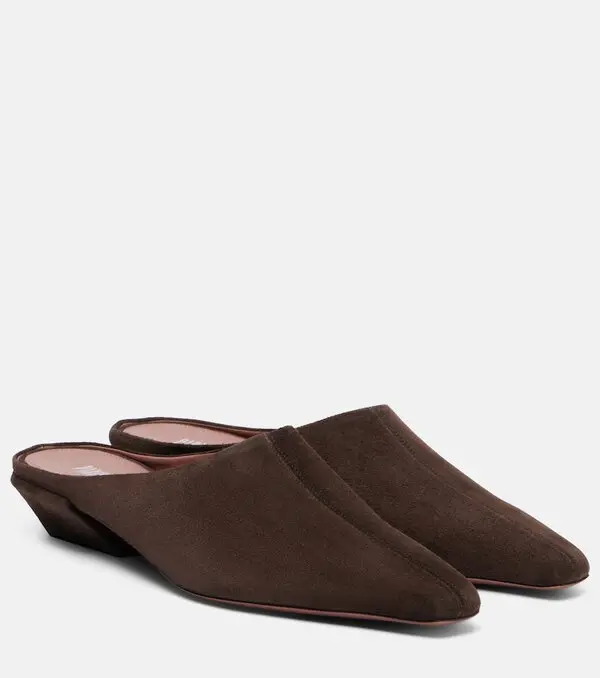 Paris Texas Belle 25 Suede Mules - Brown