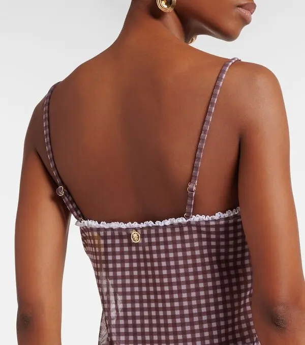 BANANHOT Solay Gingham Semi-sheer Top