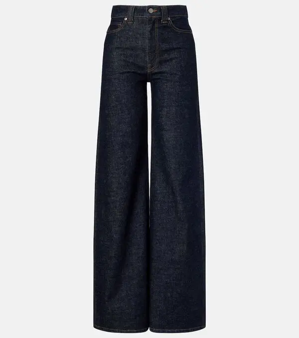 Khaite Dane High-rise Wide-leg Jeans - Blue