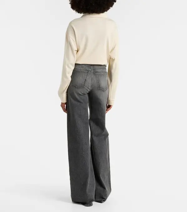 Khaite Dane High-rise Wide-leg Jeans - Grey