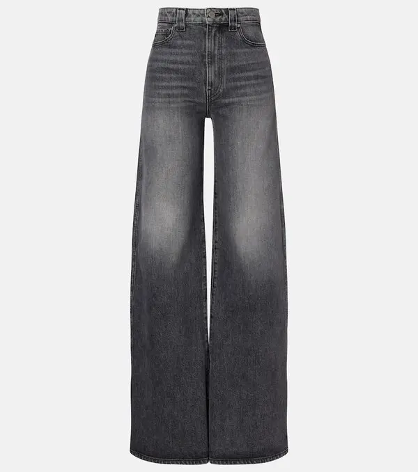 Khaite Dane High-rise Wide-leg Jeans - Grey