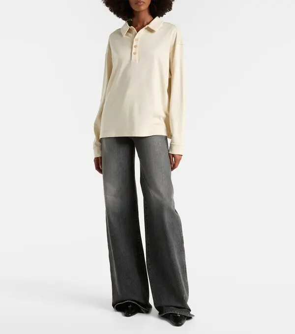 Khaite Dane High-rise Wide-leg Jeans - Grey