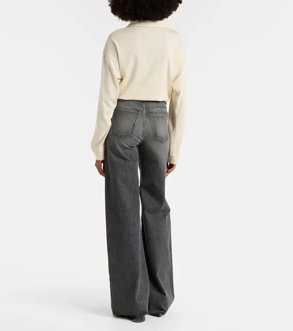 Khaite Dane High-rise Wide-leg Jeans - Grey