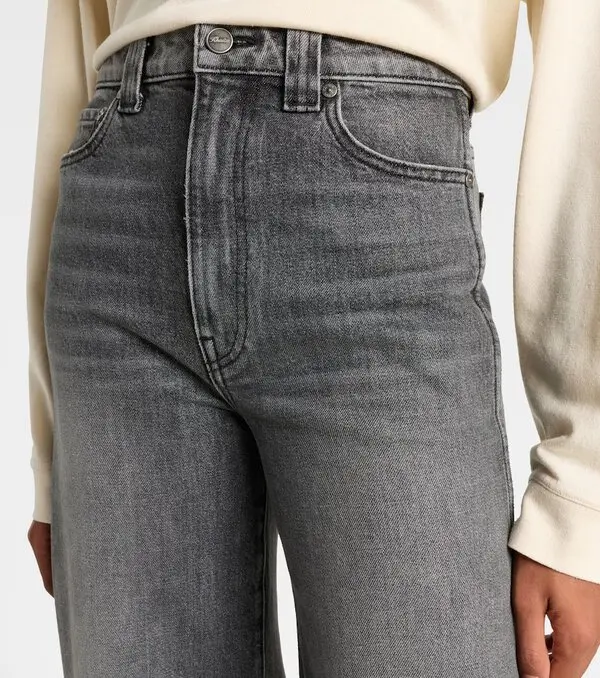 Khaite Dane High-rise Wide-leg Jeans - Grey