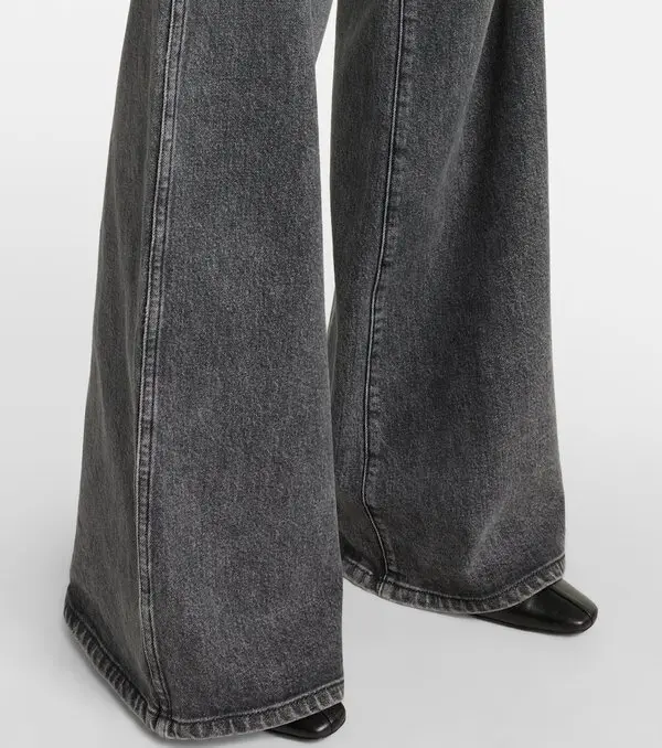Khaite Dane High-rise Wide-leg Jeans - Grey