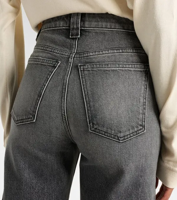 Khaite Dane High-rise Wide-leg Jeans - Grey