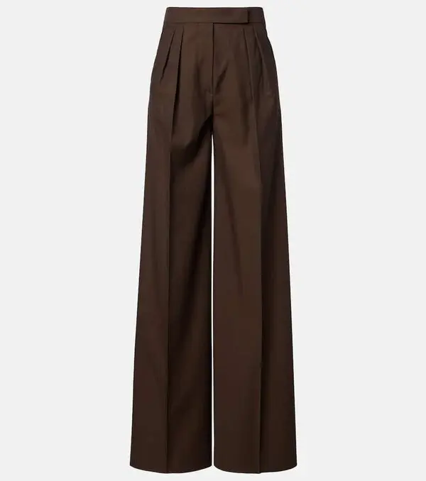 Max Mara Quorum Wide-leg Virgin Wool Pants - Brown