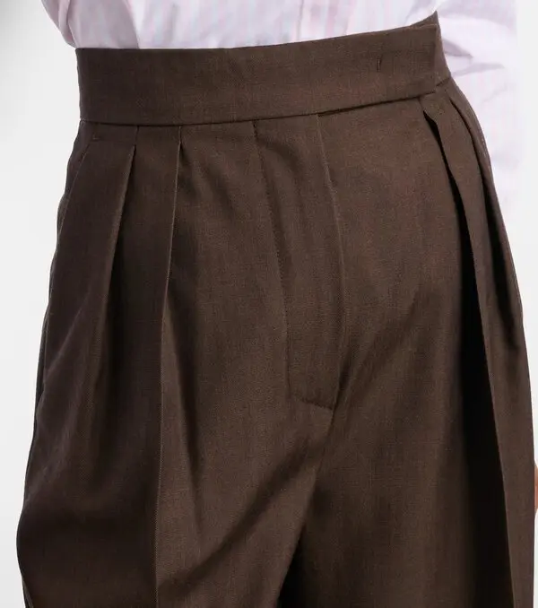 Max Mara Quorum Wide-leg Virgin Wool Pants - Brown