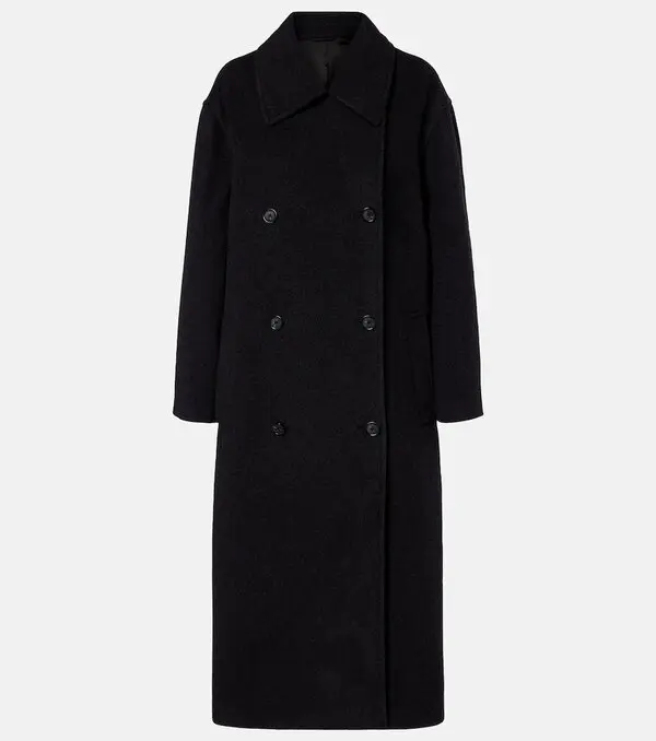 TOTEME Shield Double-breasted Wool-blend Coat - Grey
