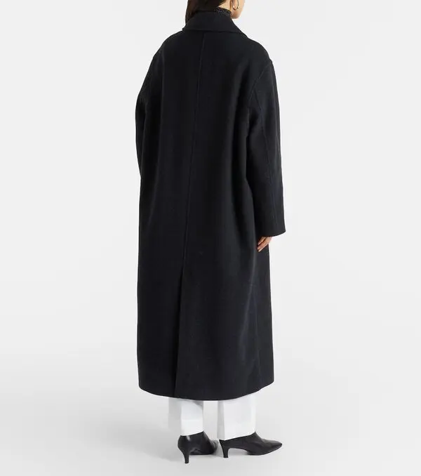 TOTEME Shield Double-breasted Wool-blend Coat - Grey