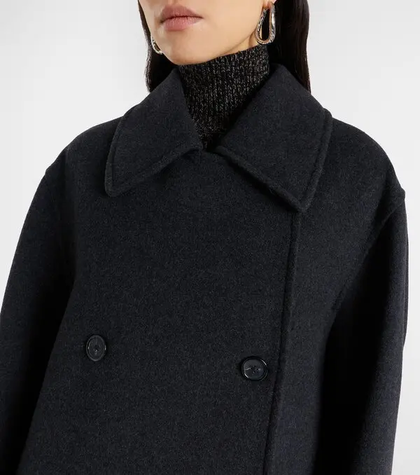 TOTEME Shield Double-breasted Wool-blend Coat - Grey
