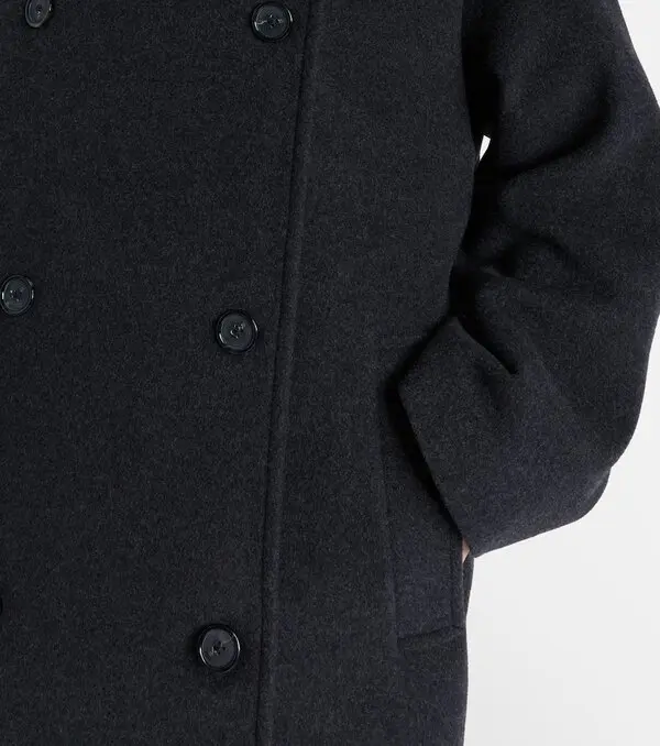 TOTEME Shield Double-breasted Wool-blend Coat - Grey