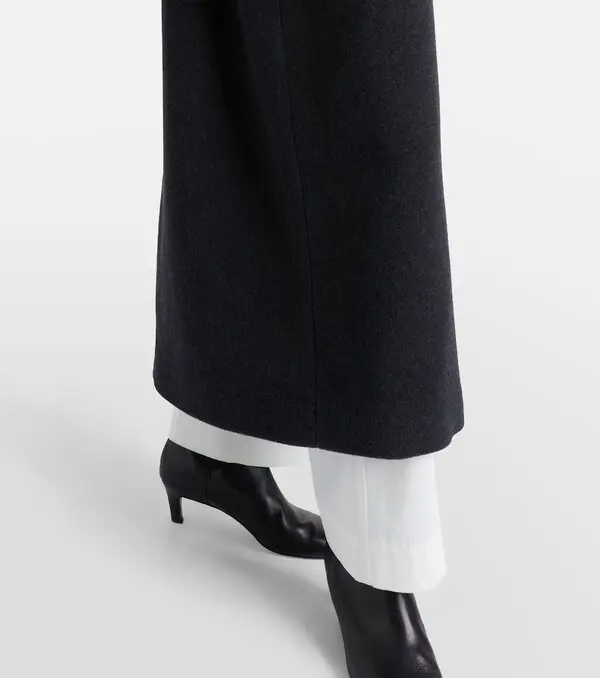 TOTEME Shield Double-breasted Wool-blend Coat - Grey