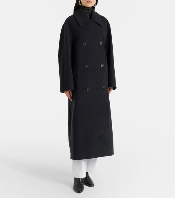 TOTEME Shield Double-breasted Wool-blend Coat - Grey