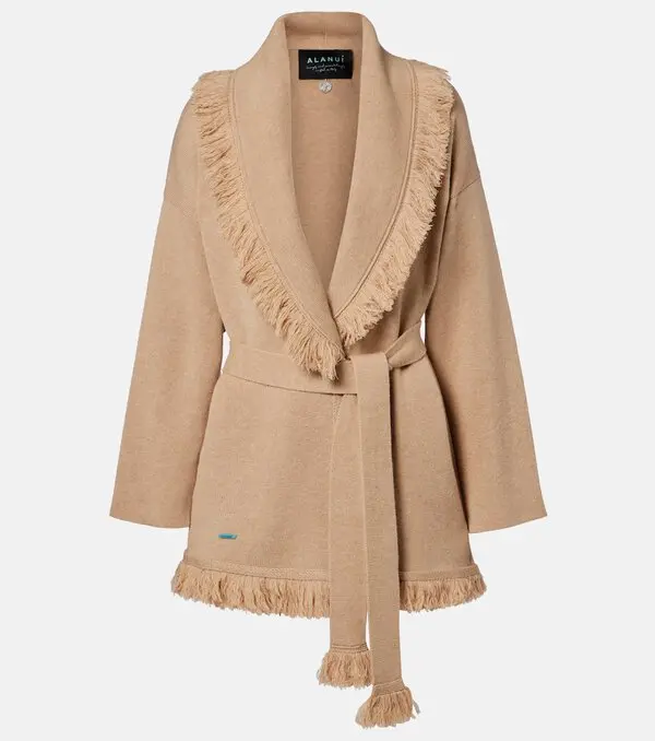 Alanui Fringed Cashmere-cotton Cardigan - Beige
