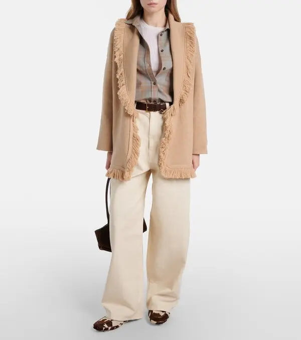 Alanui Fringed Cashmere-cotton Cardigan - Beige