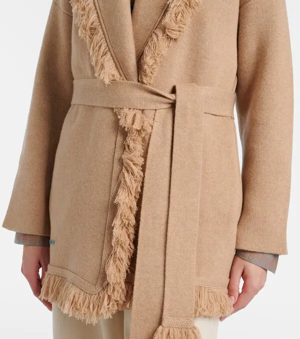 Alanui Fringed Cashmere-cotton Cardigan - Beige