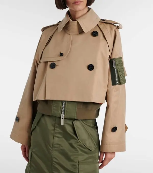 Sacai Padded Cotton-blend Bomber Jacket - Beige