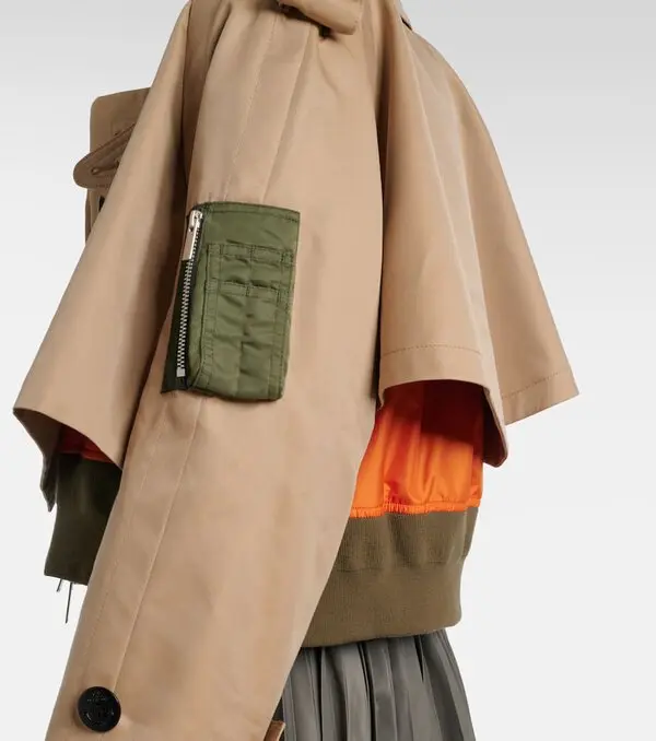 Sacai Padded Cotton-blend Bomber Jacket - Beige