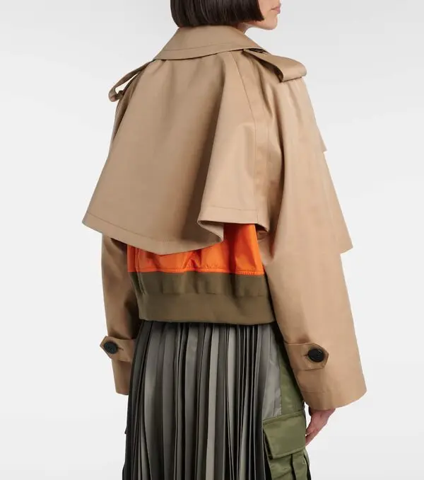 Sacai Padded Cotton-blend Bomber Jacket - Beige
