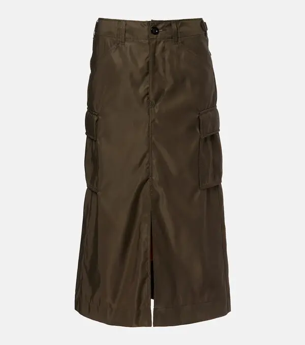 Sacai Pleated Midi Skirt - Green