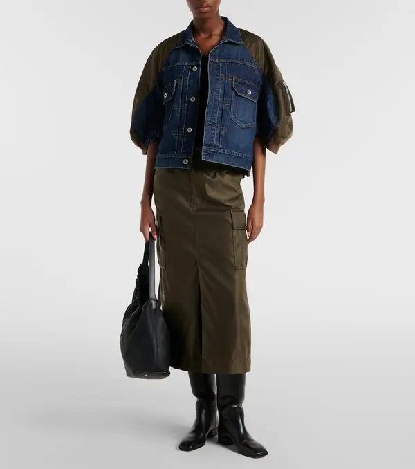 Sacai Pleated Midi Skirt