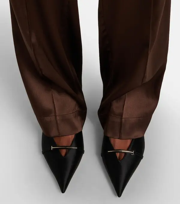 TOM FORD T Icon 55 Satin Slingback Pumps - Black