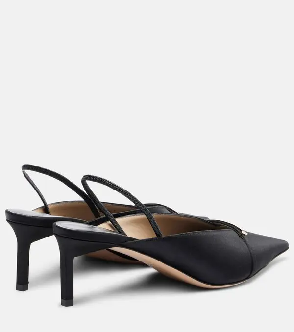 TOM FORD T Icon 55 Satin Slingback Pumps - Black