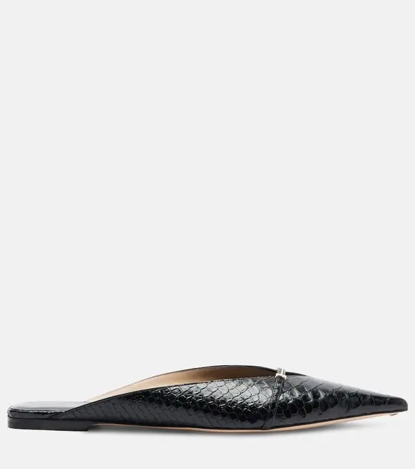 TOM FORD T Icon Croc-effect Leather Sandals - Black