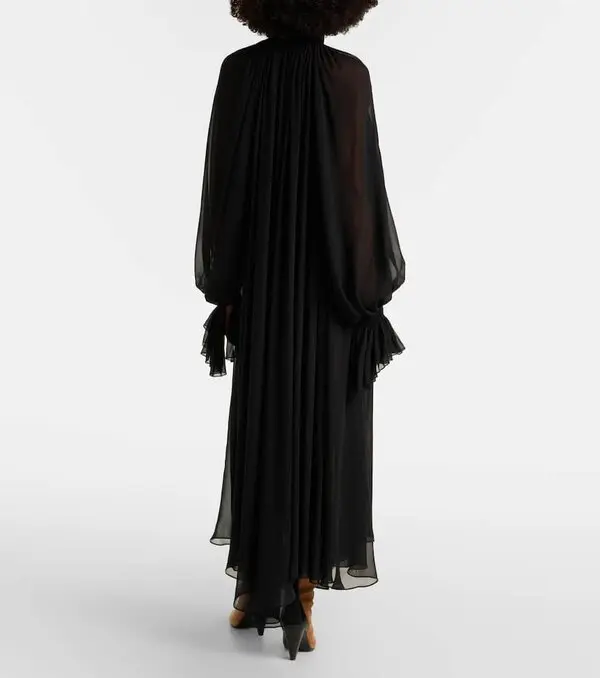 Khaite Edgar Semi-sheer Silk Tulle Midi Dress