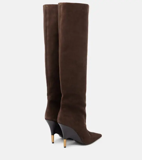 Khaite Bella 100 Suede Knee-high Boots - Brown