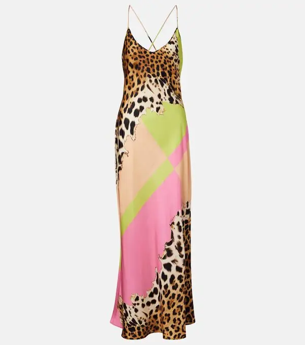 Roberto Cavalli Printed Silk Slip Dress - Multicoloured